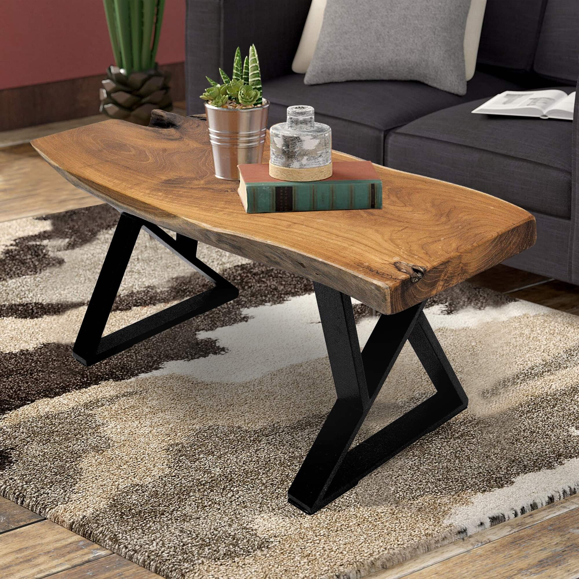 Home Soft Things Z Shape Iron Table Legs 2 Pieces Side Table legs 16 ...