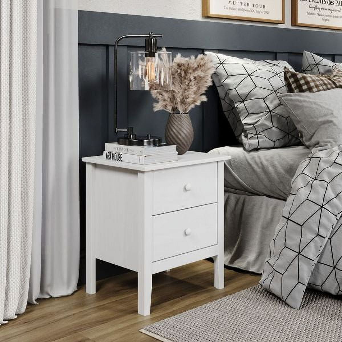 Home Source 23" Solid Pinewood Elegant Two-Drawer Night Stand - A Must ...