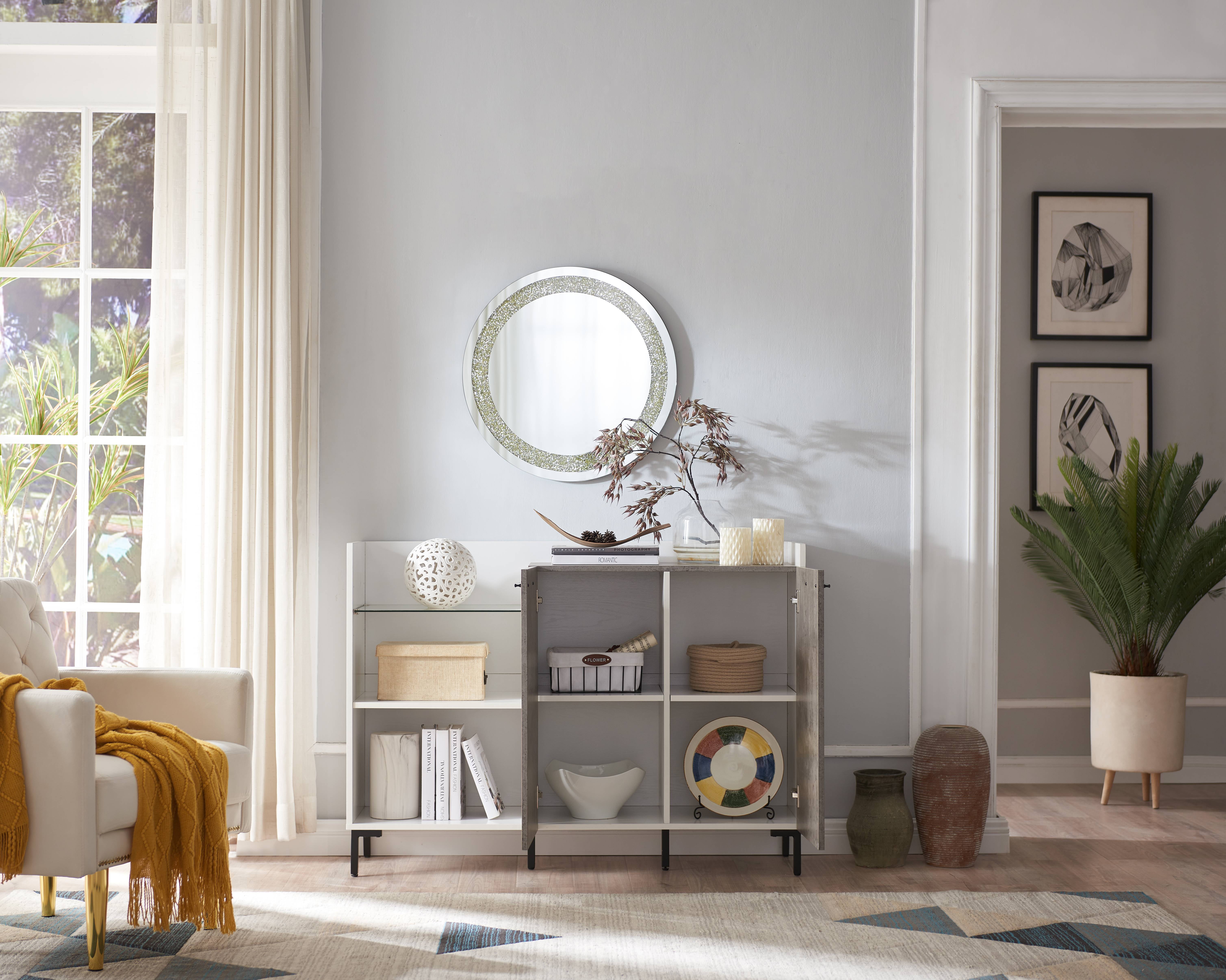 Home Source Accent Console Table White Black - Walmart.com