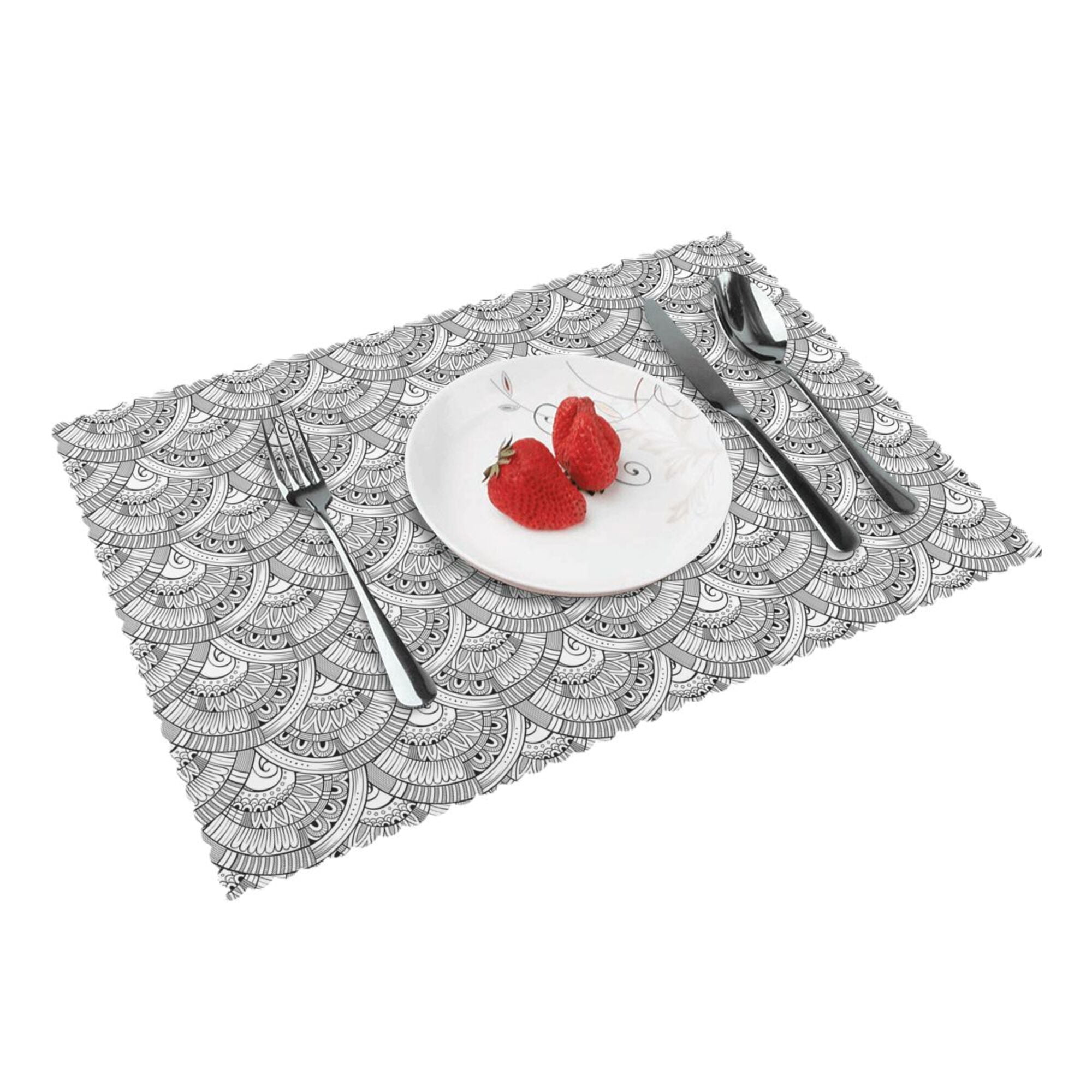 Home Spirals Pat Seamless Placemats Set Of 4 Washable Wipeable Place ...