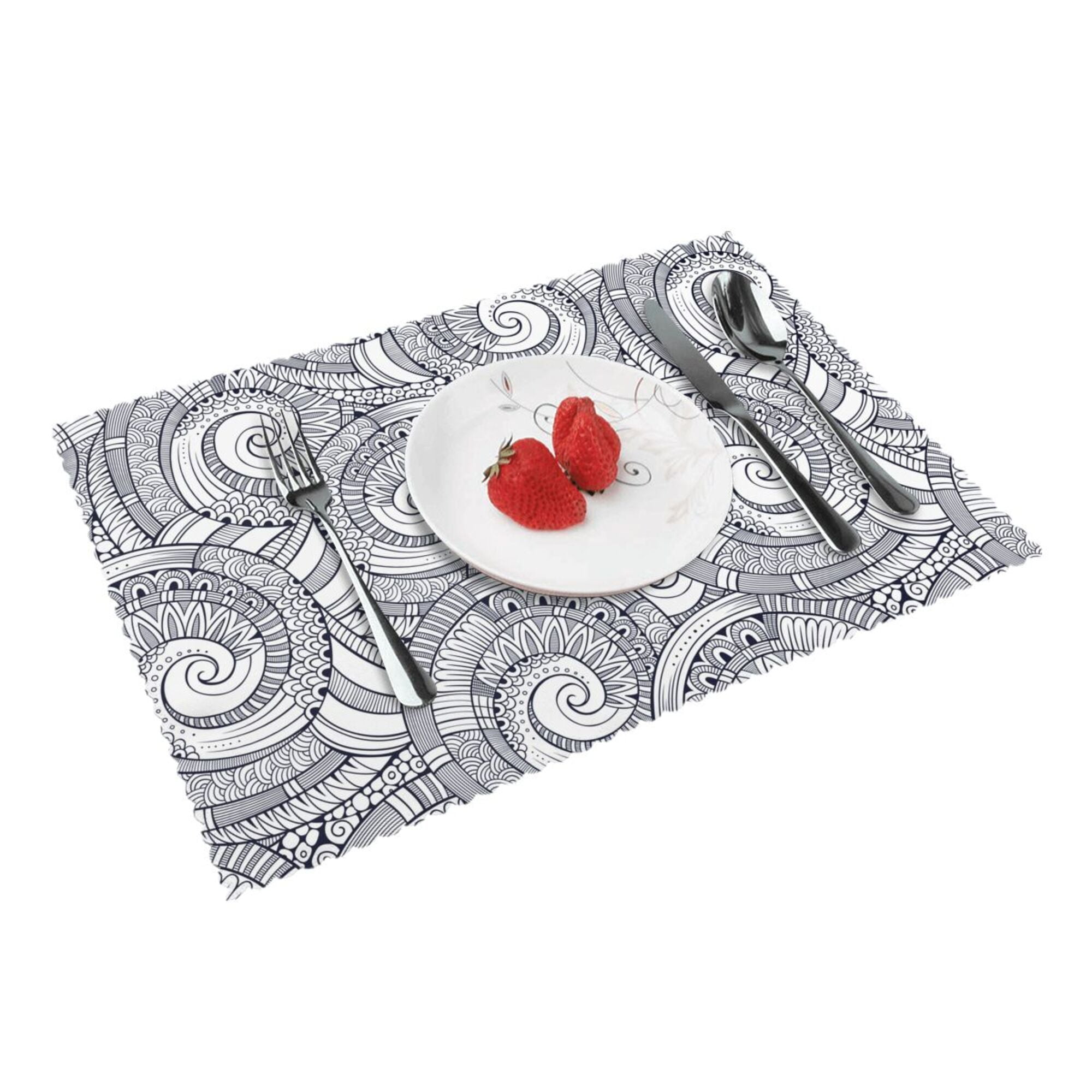 Home Spirals Pat Seamless Placemats Set Of 4 Washable Wipeable Place ...