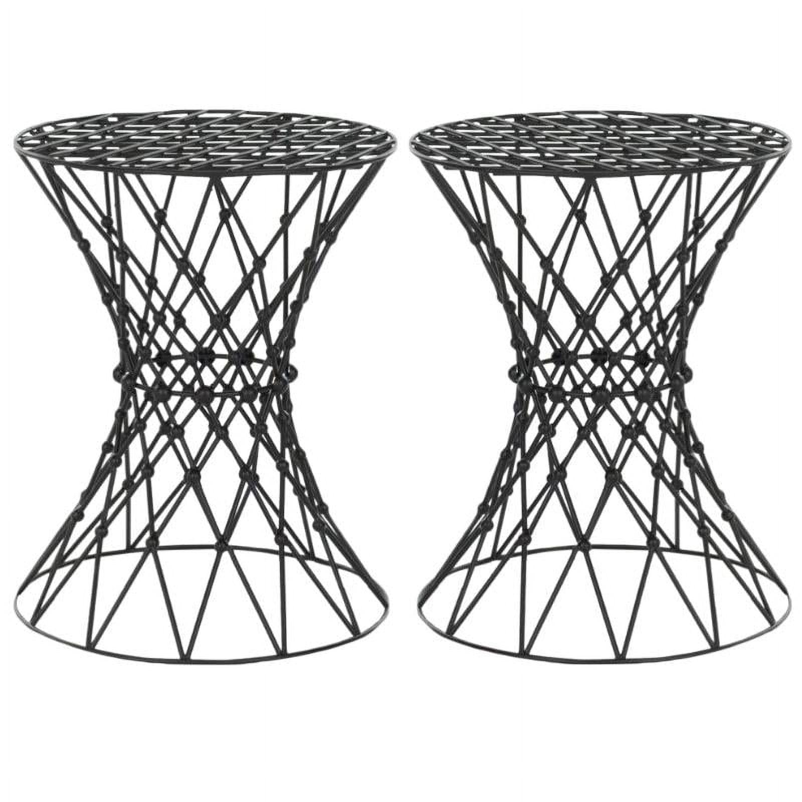 Home Square 17.5"H Iron Wire Stool in Black Finish - Set of 2 - Walmart ...