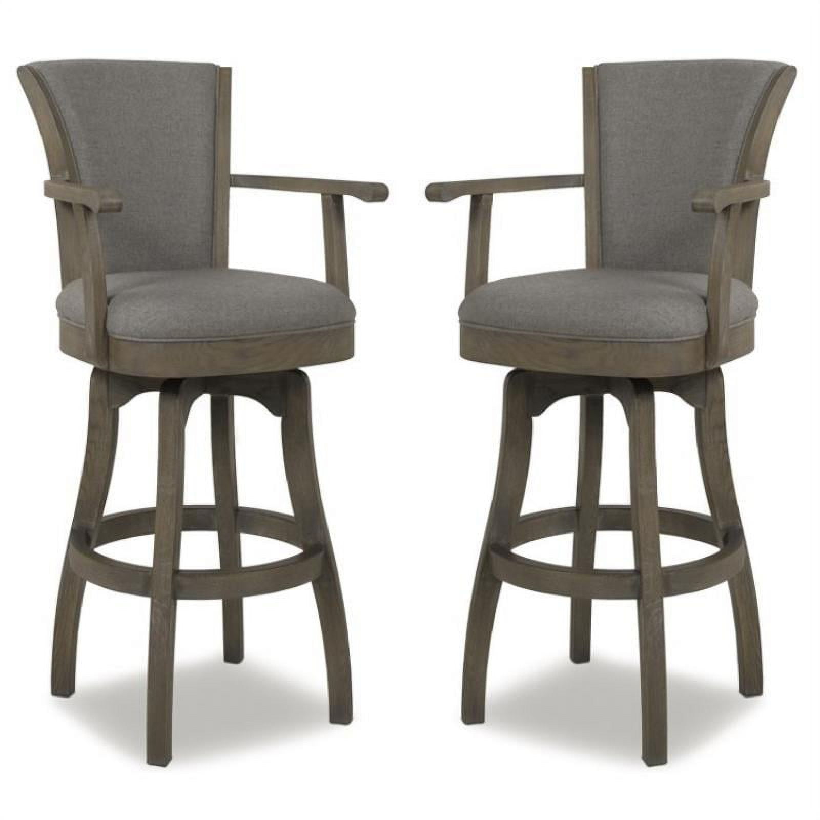 Home Square 2 Piece 30" Swivel Bar Stool with Armrests Set in Heathered ...