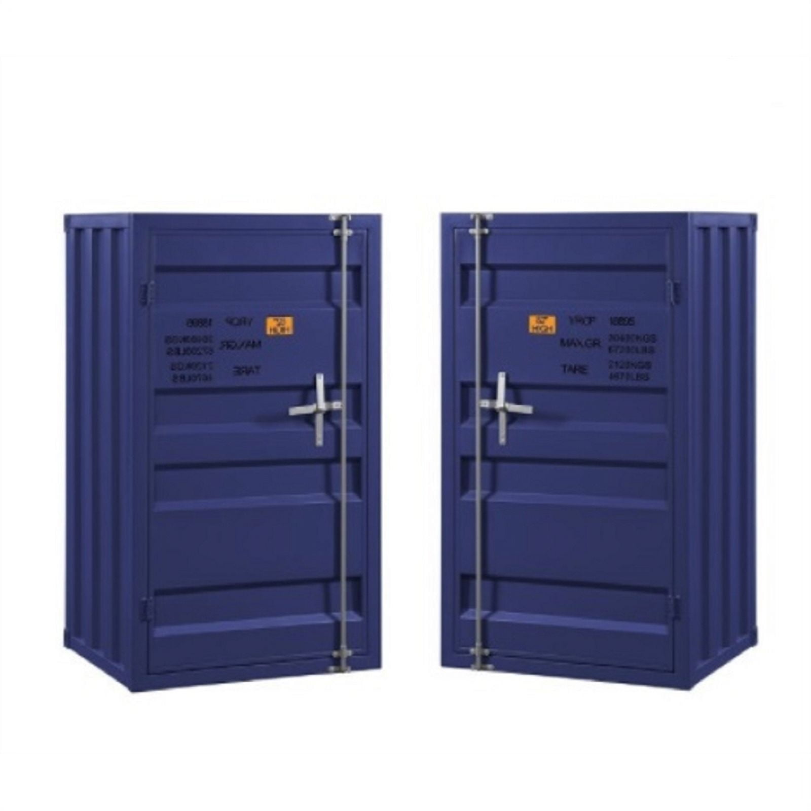 Home Square 2 Piece Contemporary Metal Cargo Chest Set with Door in ...