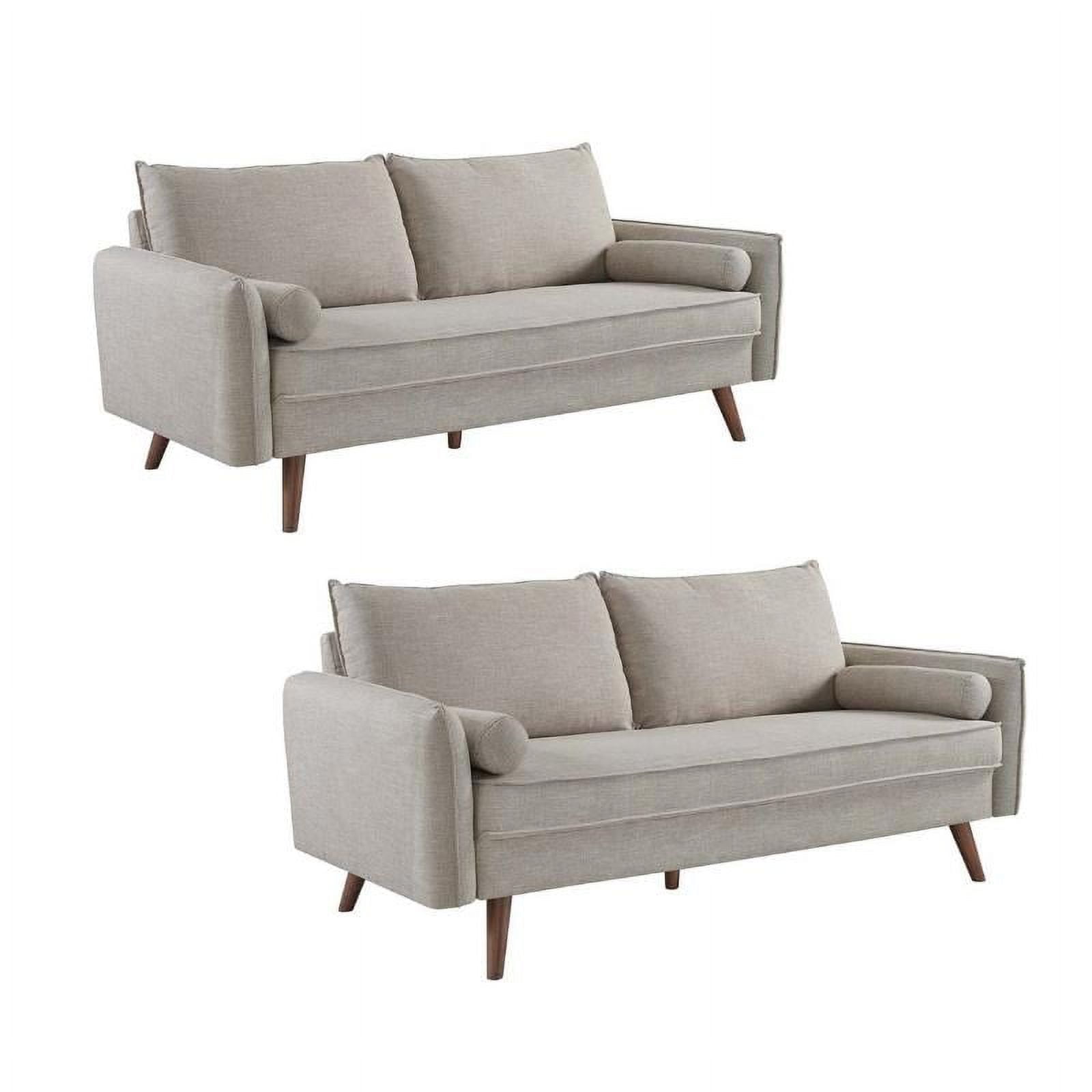 Home Square 2 Piece Contemporary Modern Polyester Fabric Sofa Set in ...