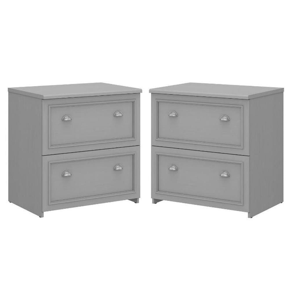 Home Square 2 Piece Engineered Wood Filing Cabinet Set in Cape Cod Gray ...