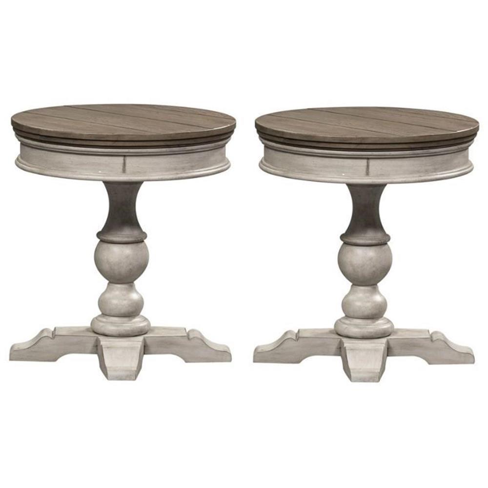 Home Square 2-Piece Furniture Heartland Round Pedestal Chair Side Table ...