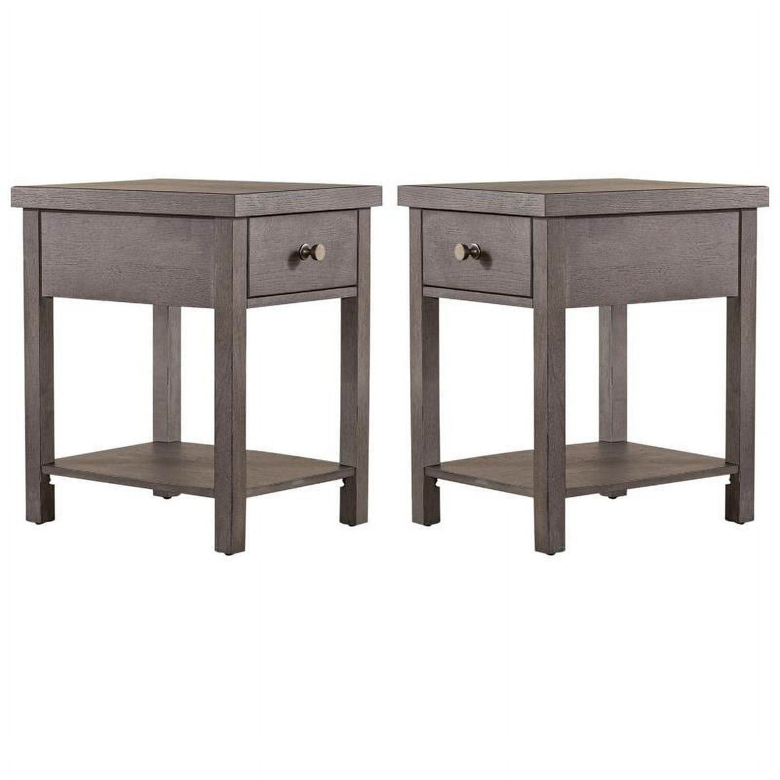 Home Square 2-Piece Furniture Modern Drawer Chair Side Table Set ...