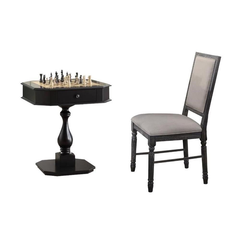 Home Square 2-Piece Furniture Set with Game Table and Dining Side Chair ...