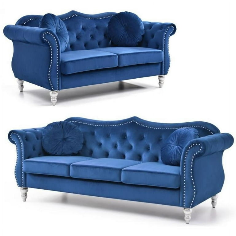 Navy Blue Leather Sofa And Loveseat | Cabinets Matttroy