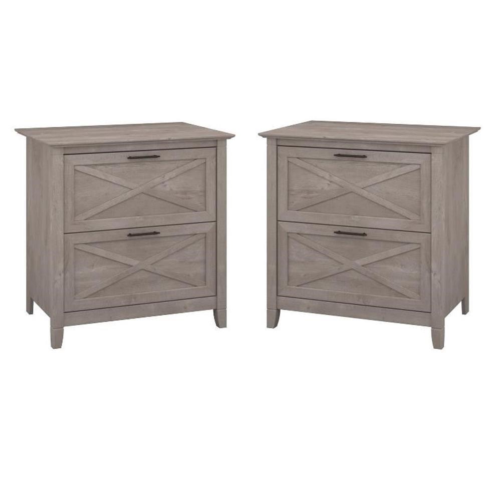 Home Square 2 Piece Lateral Filing Cabinet Set with 2 Drawer in Washed ...