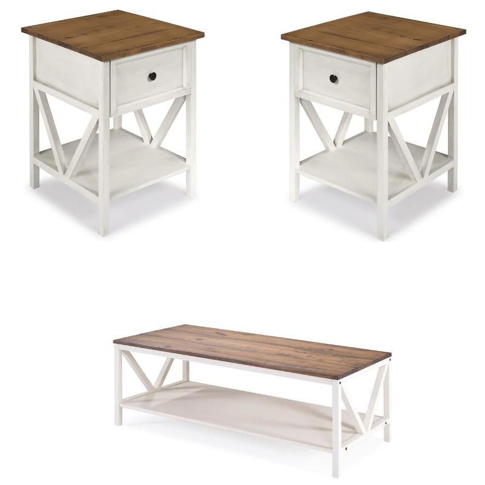 Home Square 2 Piece Living Room Set with 2 End Tables and Coffee Table ...