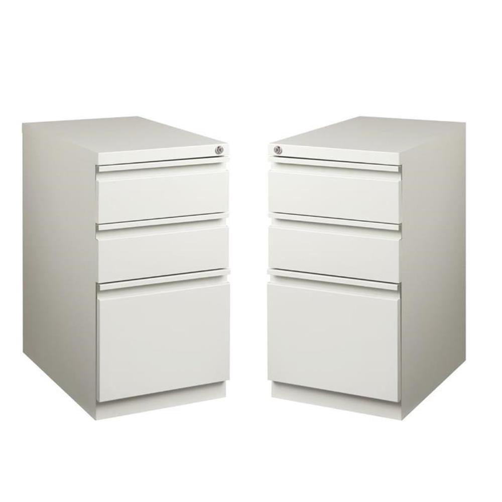 Home Square 2 Piece Metal File 3-Drawer Box/Box/File Set in Light Gray ...