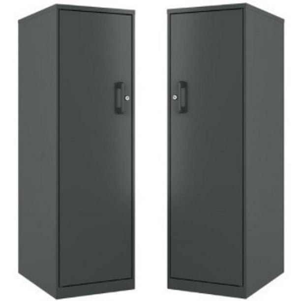 Home Square 2 Piece Metal Locker Storage Cabinet Set with 4 Shelf in ...
