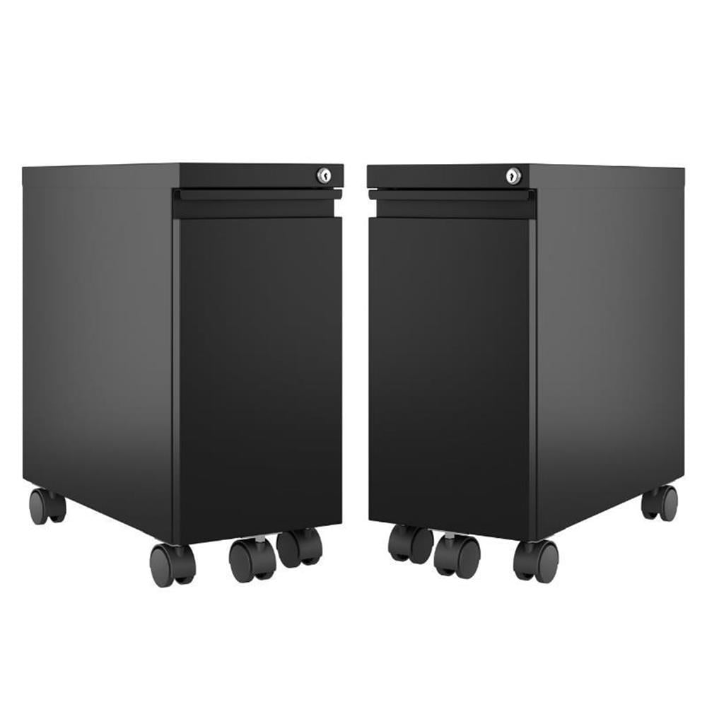 Home Square 2 Piece Mobile Filing Cabinet Set with 2 Hidden Drawer in ...