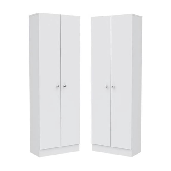 Home Square 2 Piece Multi Storage Pantry Cabinet Set in White - Walmart.com