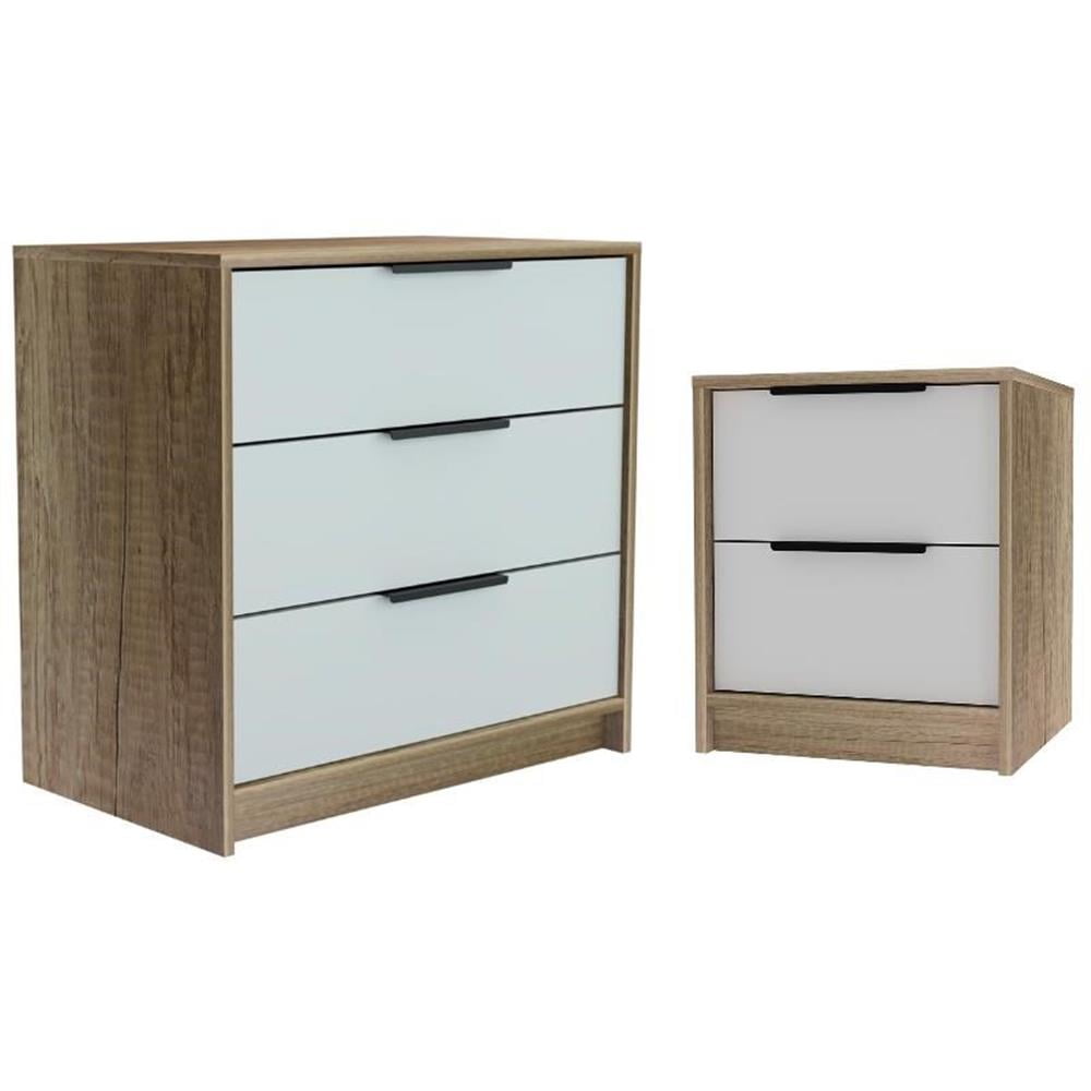 Home Square 2-Piece Set with 3 Drawer Dresser and 2 Drawer Night Stand ...
