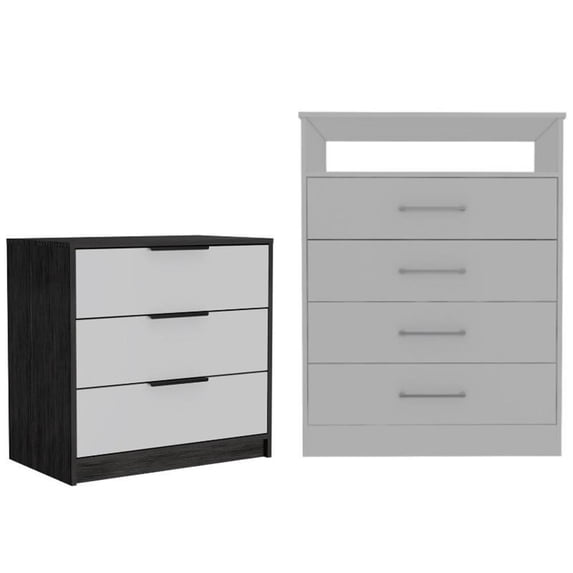 Home Square 2-Piece Set with 4 Drawer Dresser and 3 Drawer Dresser ...