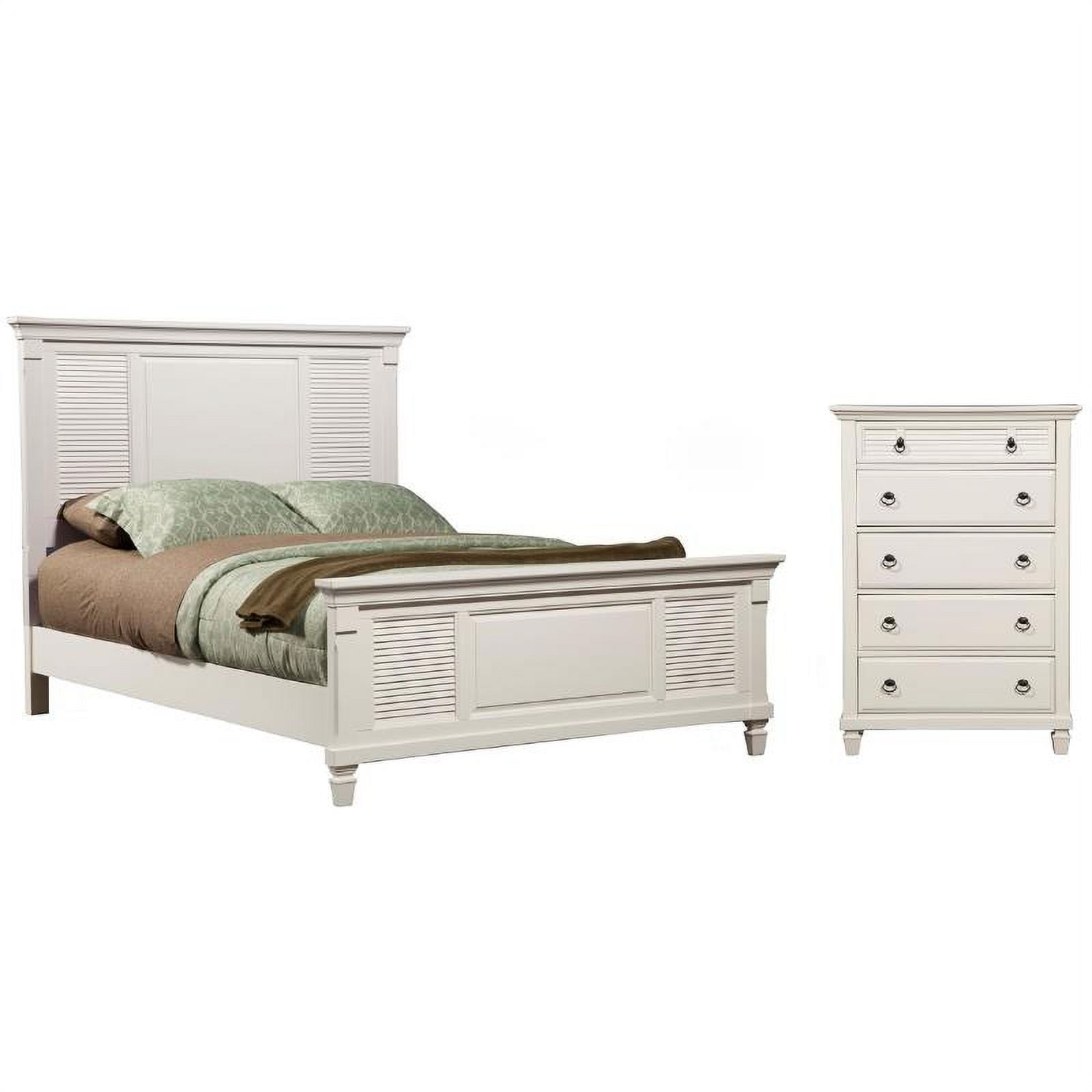 Home Square 2-Piece Set with 5 Drawer Chest & King Shutter Panel Bed ...