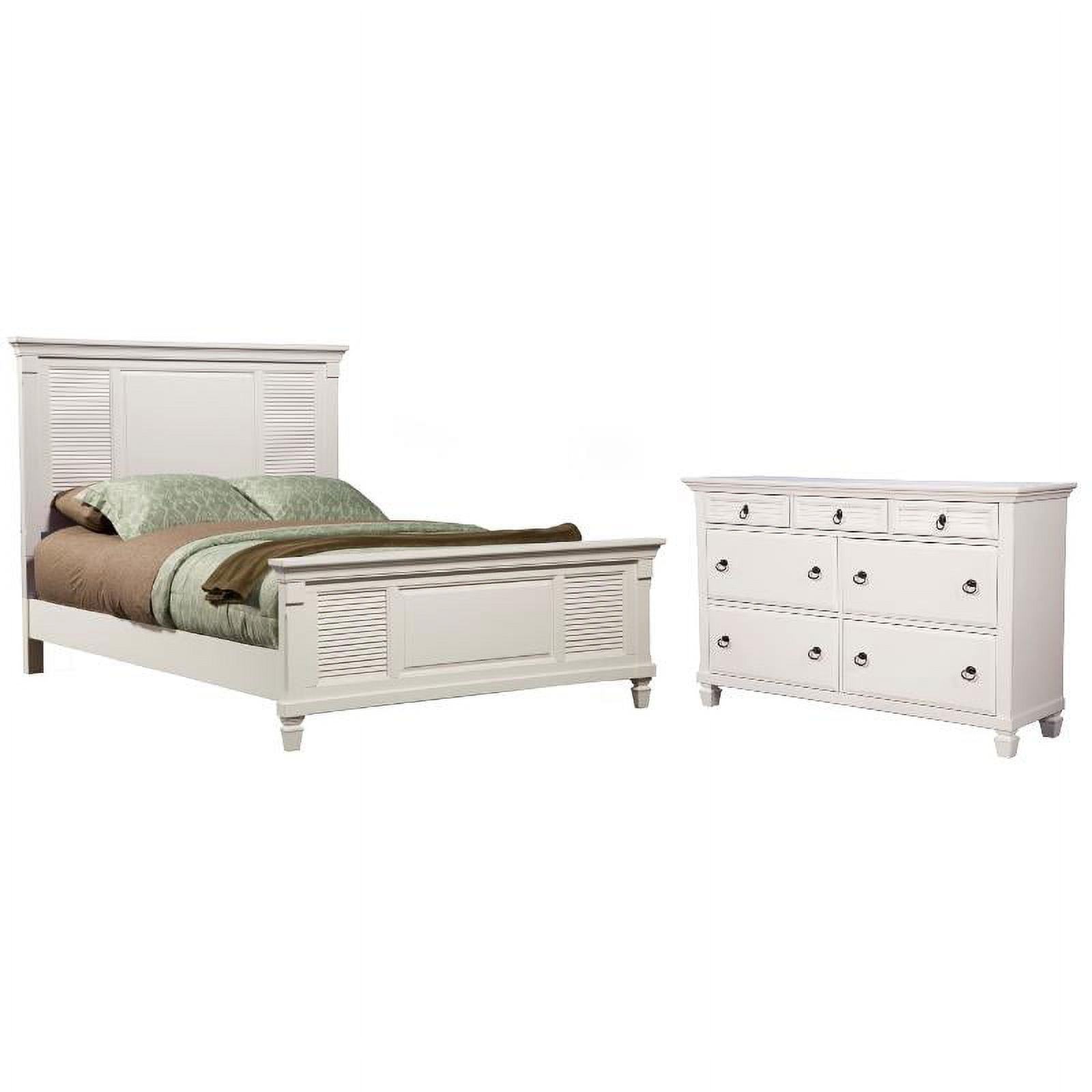 Home Square 2-Piece Set with 7 Drawer Dresser & King Shutter Panel Bed ...