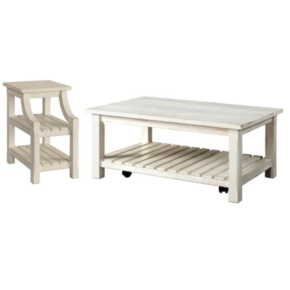 Home Square 2-Piece Set with Coffee Table & Chairside Table in Antique ...