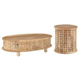 Home Square 2-Piece Set with Coffee Table and Side Table in Natural ...