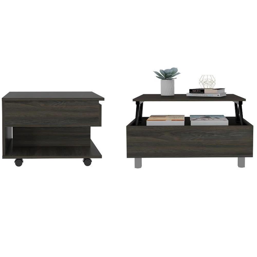 Home Square 2-Piece Set with Coffee Table with Casters and Lift Top ...