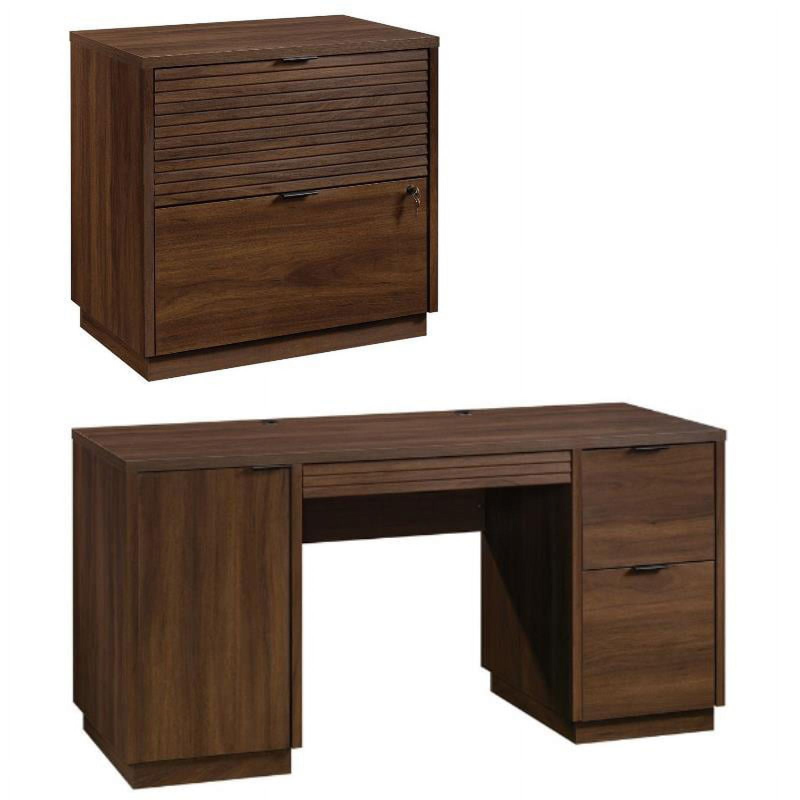 Home Square 2-Piece Set with Computer Desk & 2 Drawer Wooden Lateral ...