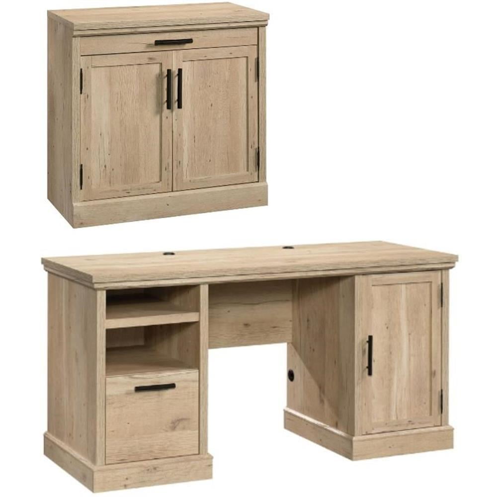 Home Square 2-Piece Set with Computer Desk & Library Base Storage Stand ...