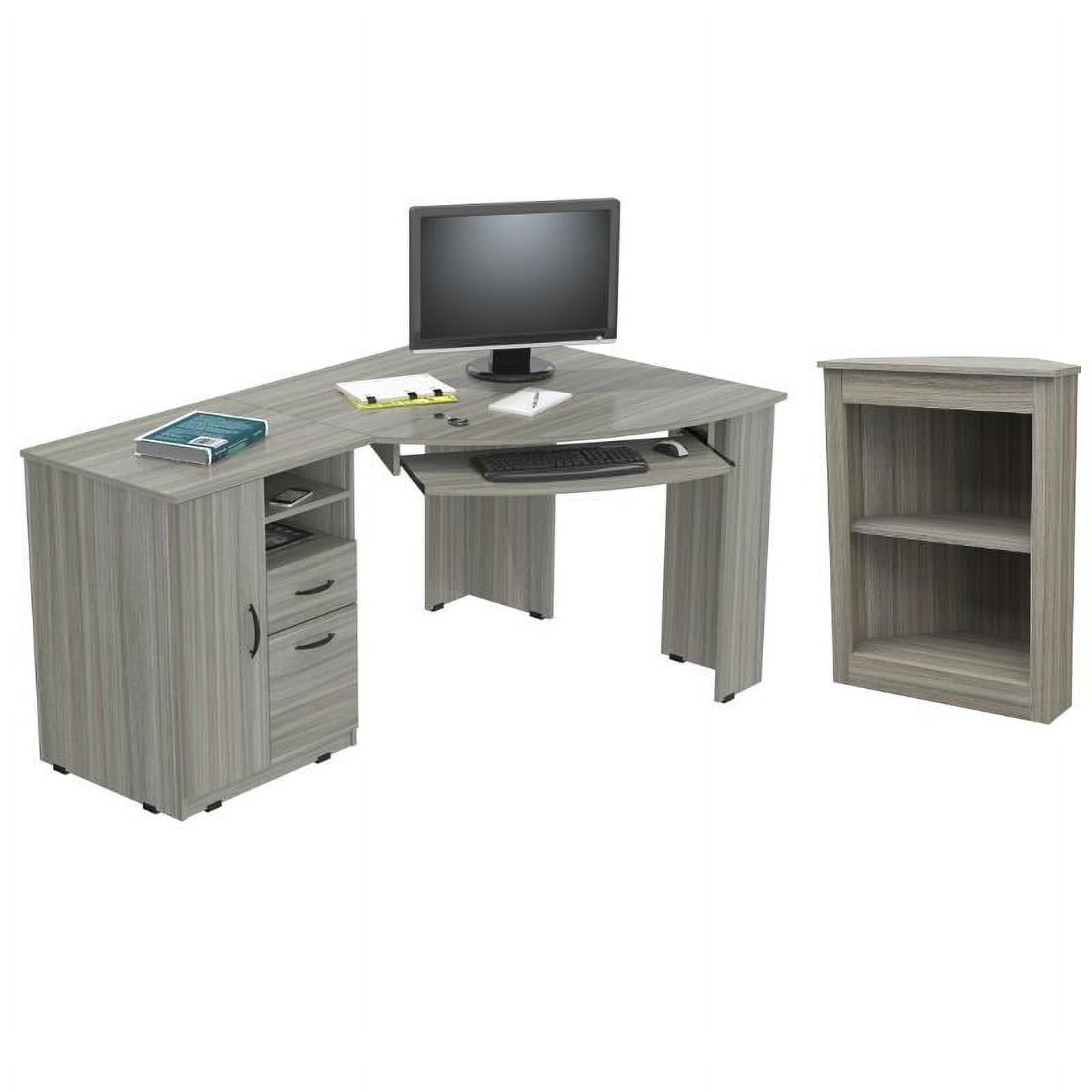 Home Square 2-Piece Set with Corner Computer Desk & 2 Shelf Corner ...