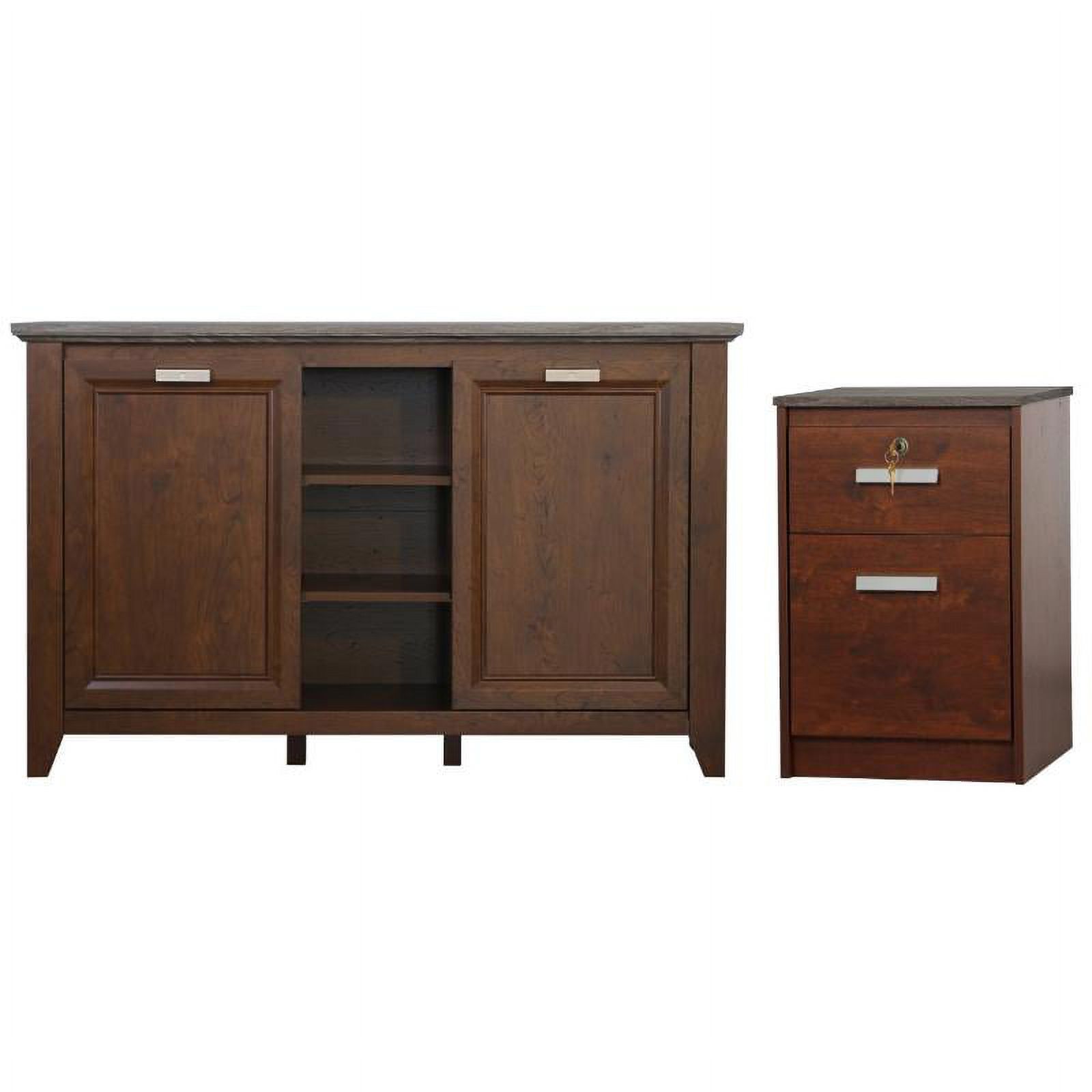 Home Square 2-Piece Set with Credenza File Cabinet & 2-Drawer File ...