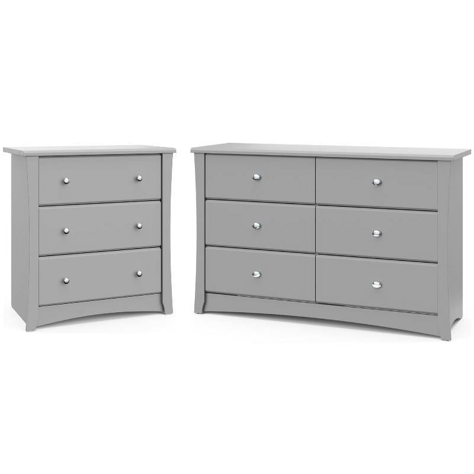 Home Square 2-Piece Set with Crescent Double Dresser & Chest in Pebble ...