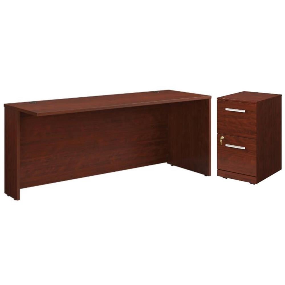 Home Square 2-Piece Set with Desk Shell & 2-Drawers Mobile File Cabinet ...