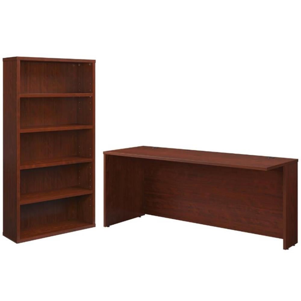 Home Square 2-Piece Set with Desk Shell & 5-Shelf Bookcase in Classic ...