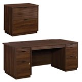 Home Square 2-Piece Set with Excutive Desk & 2-Drawer Lateral File ...