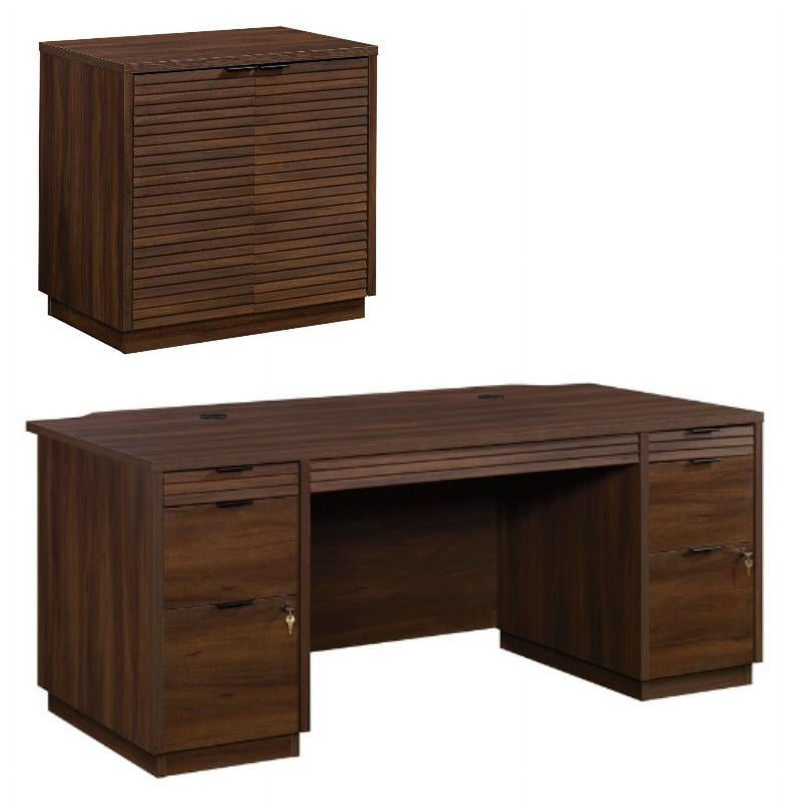 Home Square 2-Piece Set with Excutive Desk & Utility Stand Libary Base ...