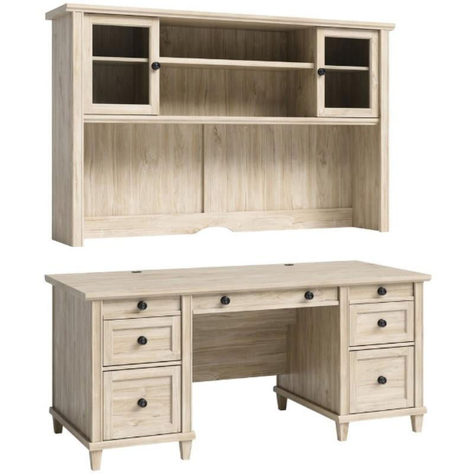 Home Square 2-Piece Set with Executive Desk & Hutch in Chalked Oak ...