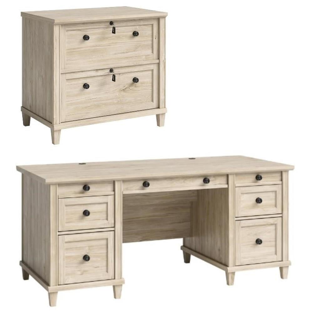 Home Square 2-Piece Set with Executive Desk & Lateral File Cabinet in ...