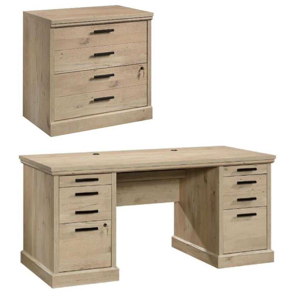 Home Square 2-Piece Set with Executive Desk & Lateral File Cabinet in ...