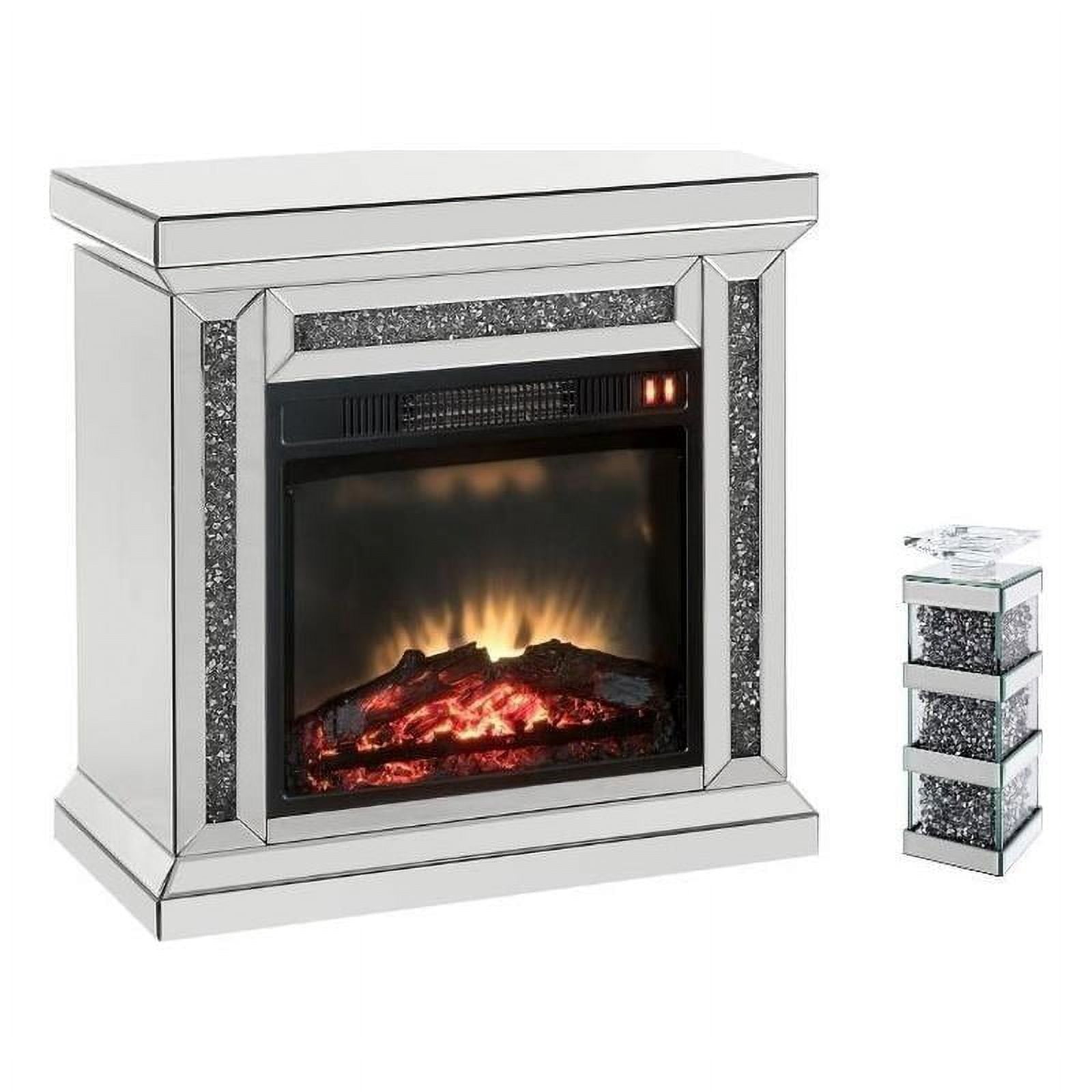 Home Square 2-Piece Set with Fireplace in Mirrored & Accent ...