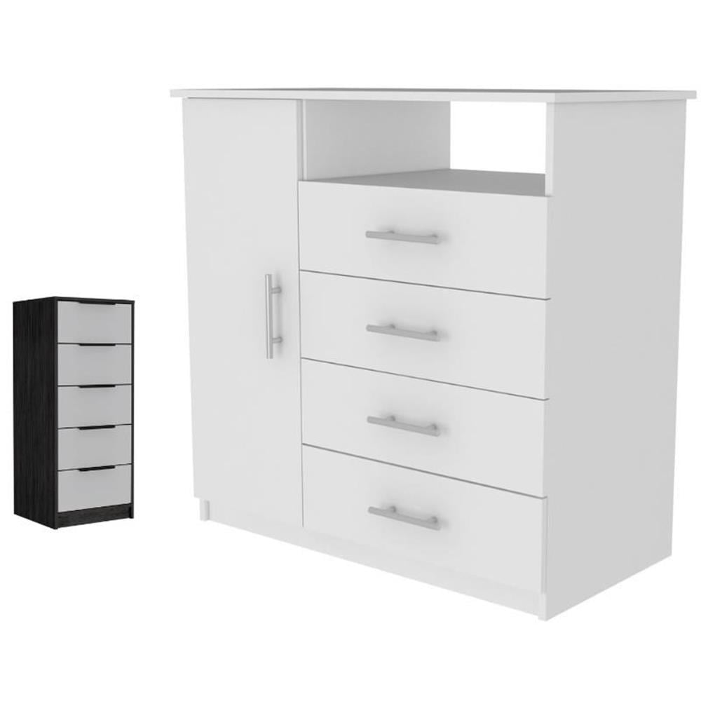 Home Square 2-Piece Set with Four Drawer Dresser and 5 Drawers Dresser ...