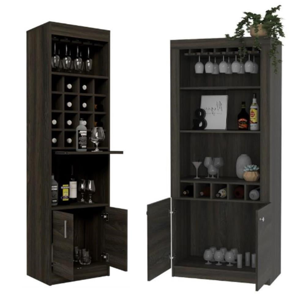 Home Square 2-Piece Set with Home Bar and 69" Bar Cabinet with Wine ...