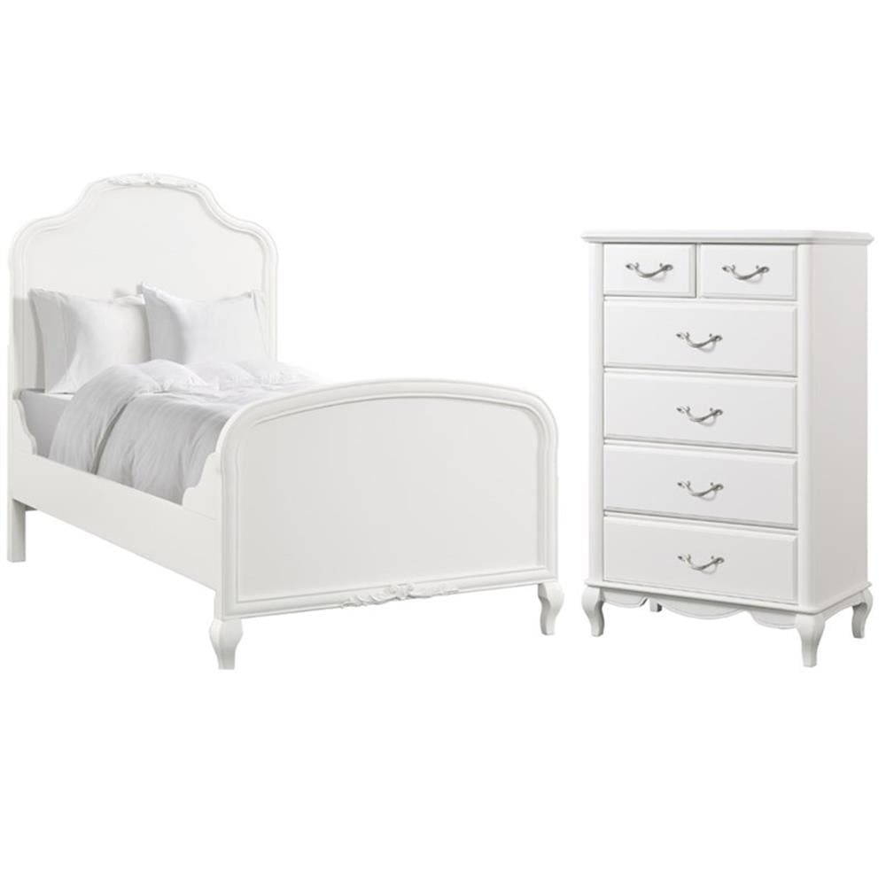 Home Square 2-Piece Set with Kelly Twin Panel Bed & 6 Drawer Chest ...
