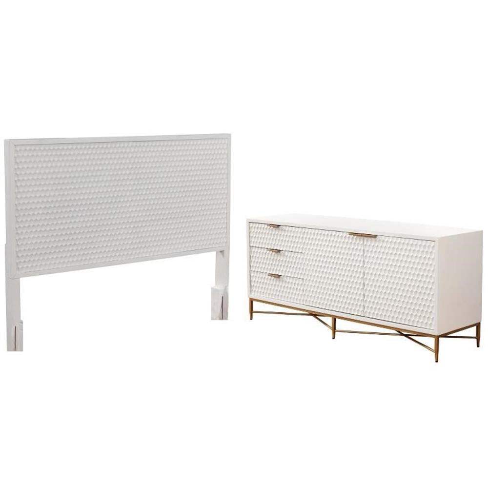 Home Square 2-Piece Set with King Headboard and 64" Wide TV Console in ...