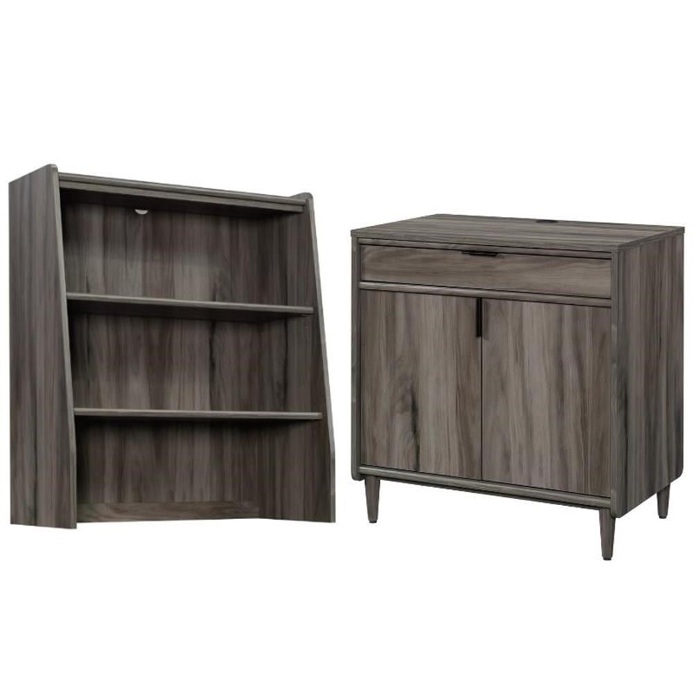 Home Square 2-Piece Set with Library Base Storage Cabinet & Hutch in ...