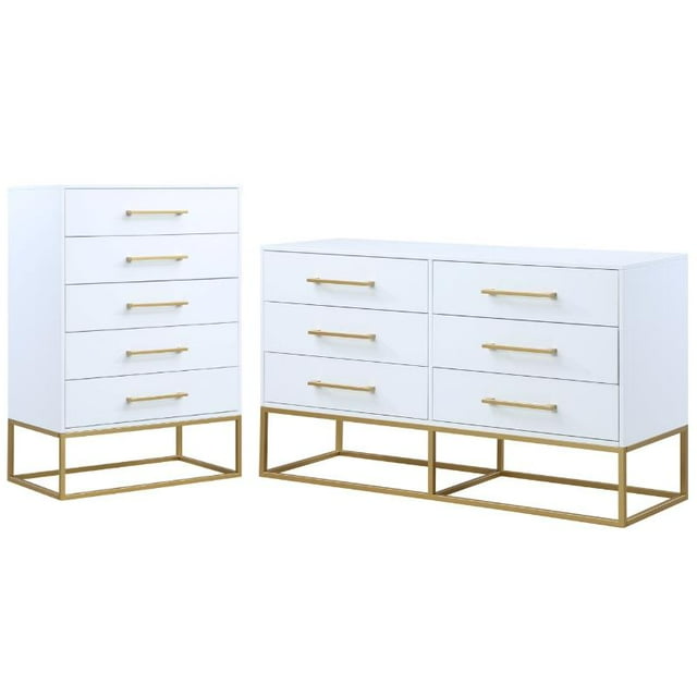 Home Square 2-Piece Set with Maxine Chest and Maxine Dresser in Rich ...
