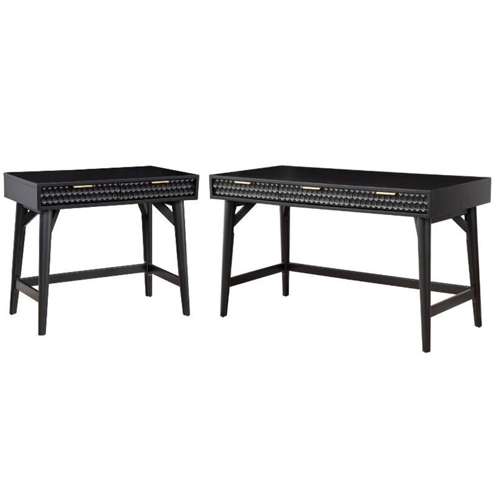 Home Square 2-Piece Set with Mini Wood Desk and Large Wood Desk in ...
