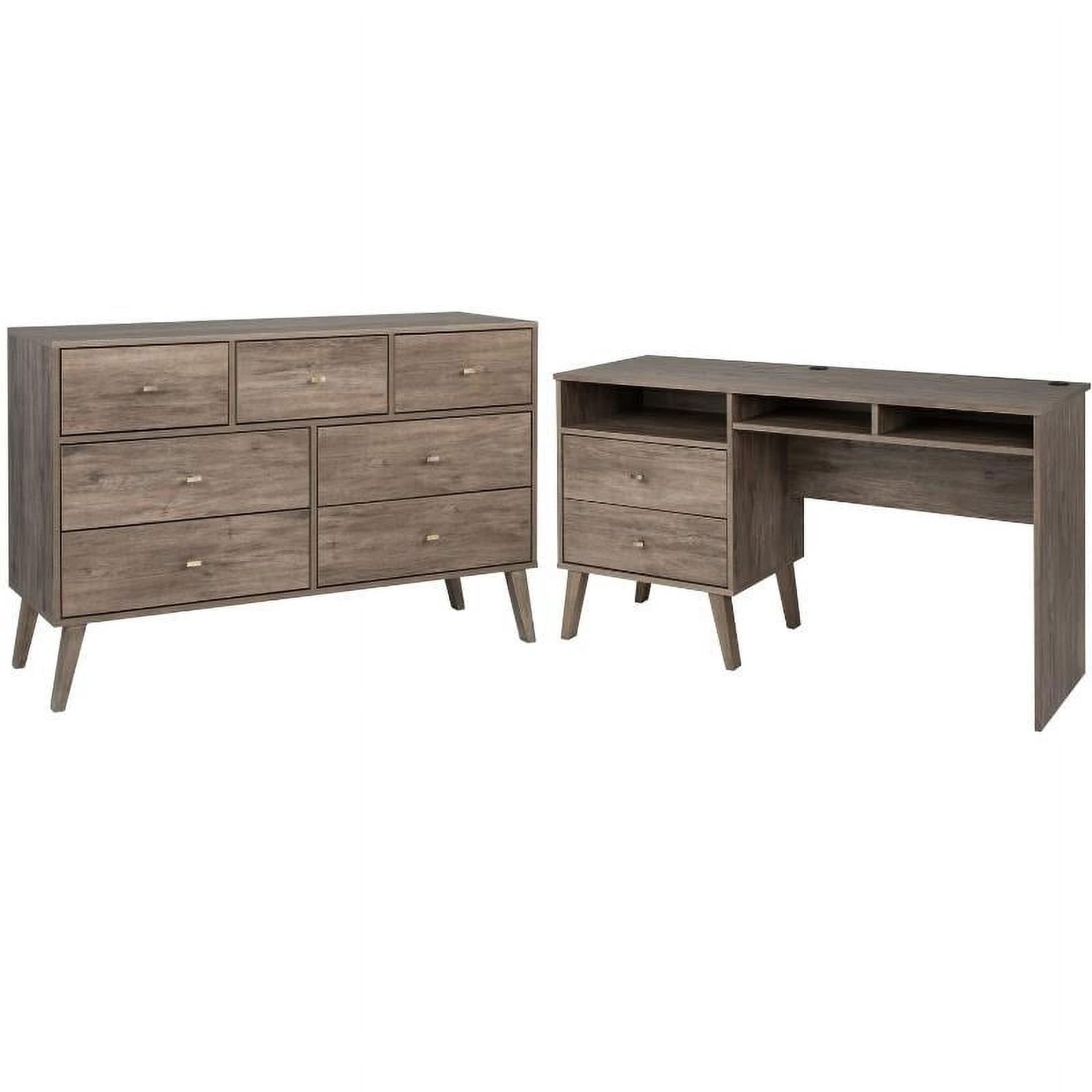Home Square Combo Bedroom Set - Modern 7 Drawer Dresser & 2-Drawer ...