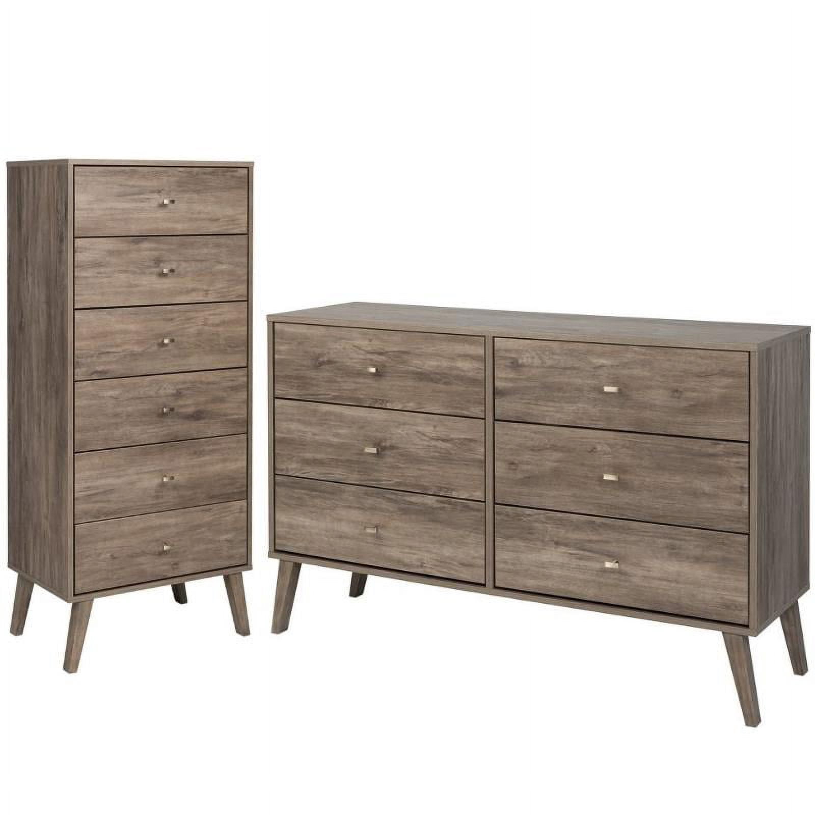Home Square 2-Piece Set with Modern Tall 6-Drawer Chest 6-Drawer Double ...