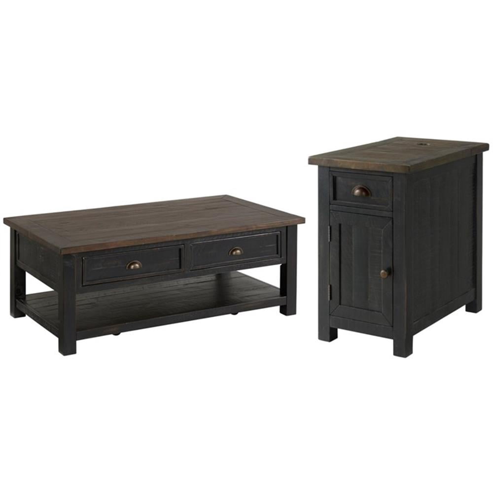 Home Square 2-Piece Set with Monterey 2 Drawer Coffee Table & Chairside ...